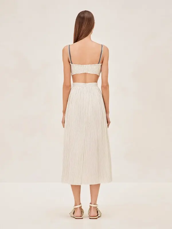 Alexis Rezza Pleated Midi Skirt