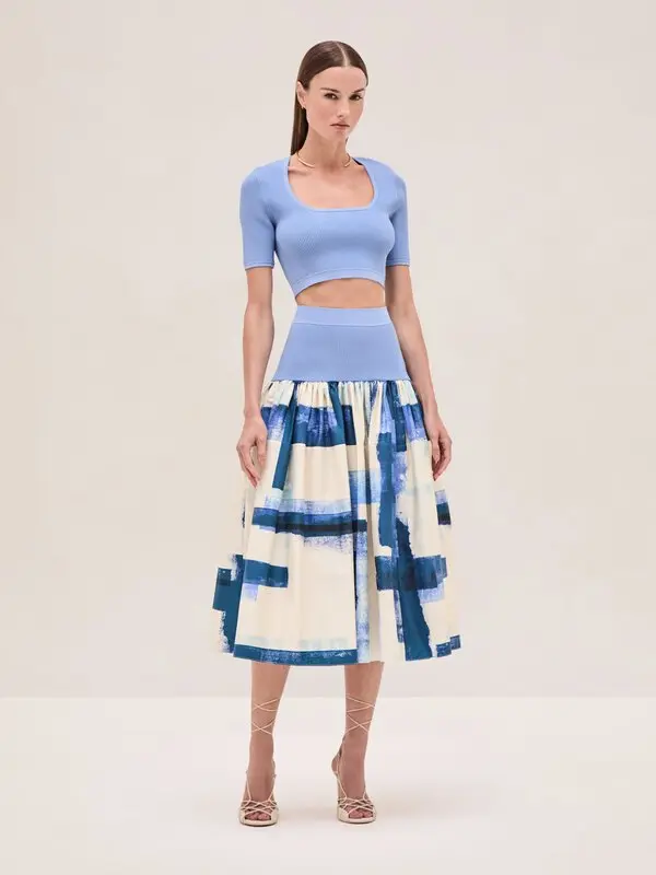 Alexis Arnette Skirt - Blue Brushstroke