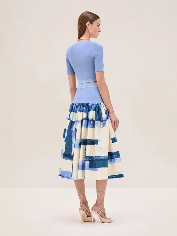 Alexis Arnette Skirt - Blue Brushstroke