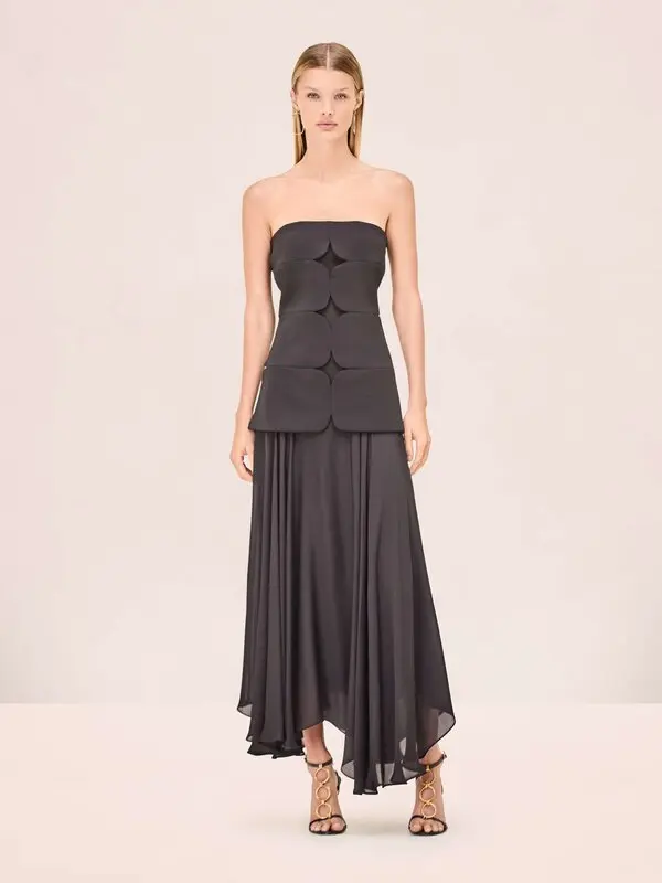 Alexis Rasha Strapless Midi Dress - Black
