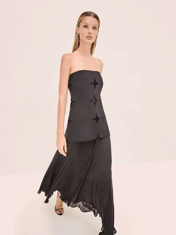 Alexis Rasha Strapless Midi Dress - Black