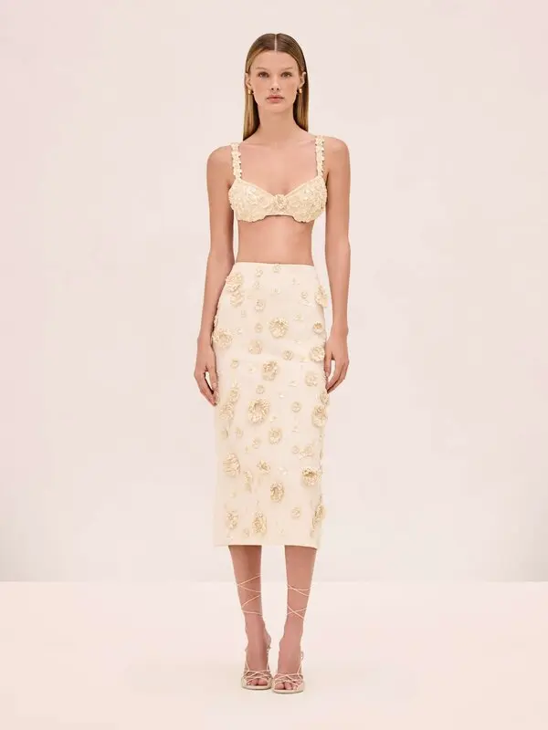 Alexis Remi Top - Ivory Raffia