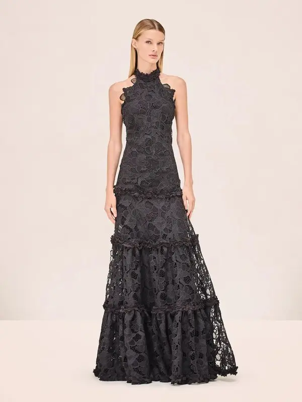 Alexis Paloma Lace Gown - Black