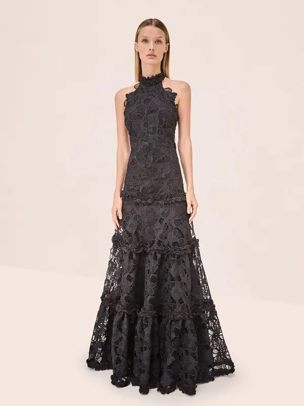 Alexis Paloma Lace Gown - Black