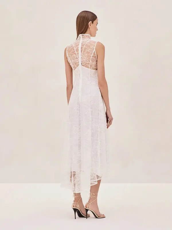 Alexis Rhiane Lace Midi Dress - White