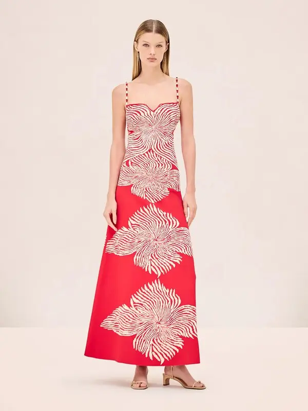 Alexis Rayana Floral Print Midi Dress - Red Bloom