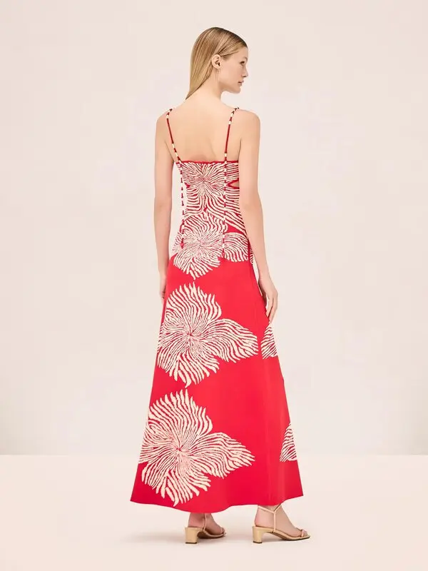 Alexis Rayana Floral Print Midi Dress - Red Bloom