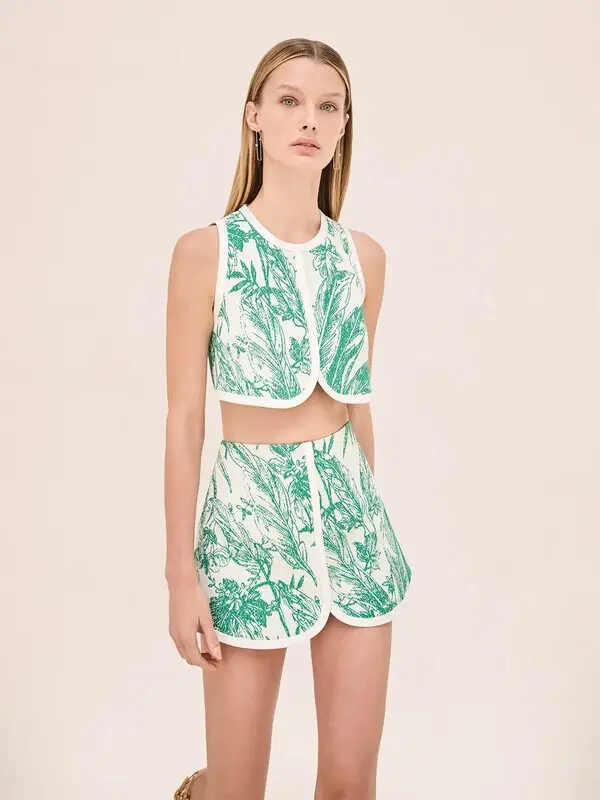 Alexis Ola Cropped Top - Verde Palm