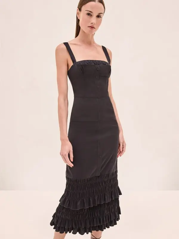 Alexis Atalya Midi Dress - Black