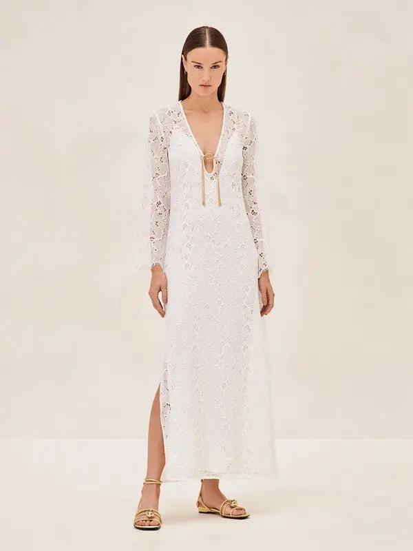 Alexis Sariyah Dress With Plunging Neckline And Bell Sleeves