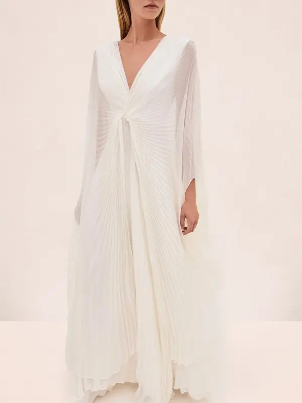 Alexis Serdena Pleated Cape Dress