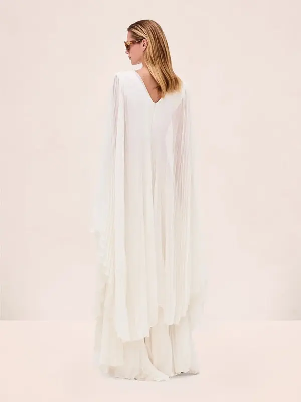 Alexis Serdena Pleated Cape Dress