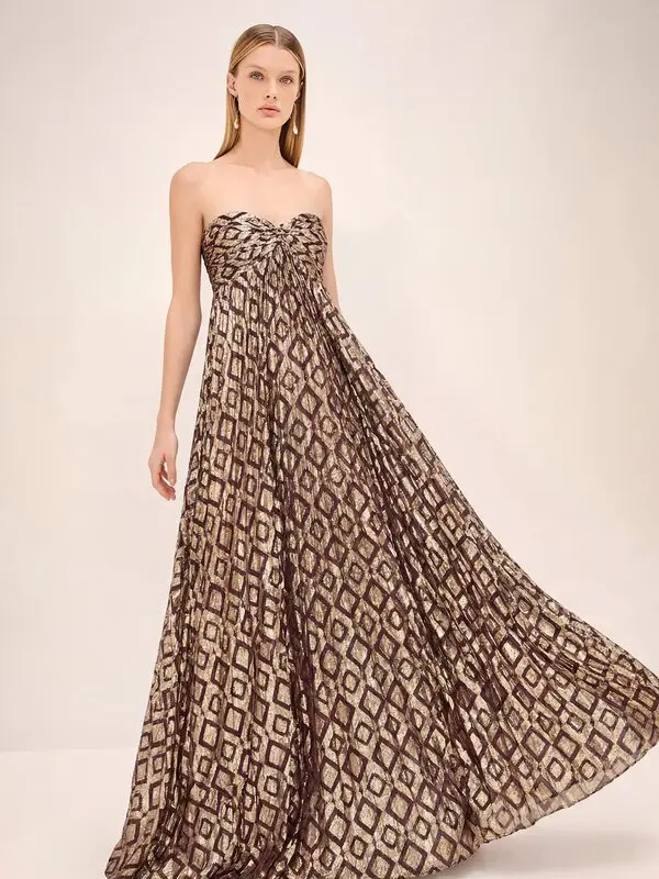 Alexis Soleil Strapless Gown - Cordovan