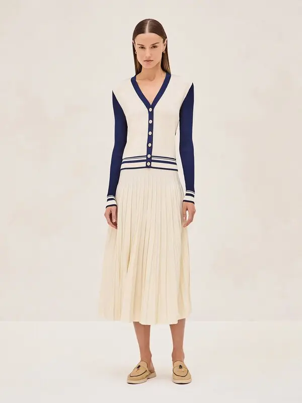Alexis Sanders Midi Skirt With Sharp Pleats - Ivory