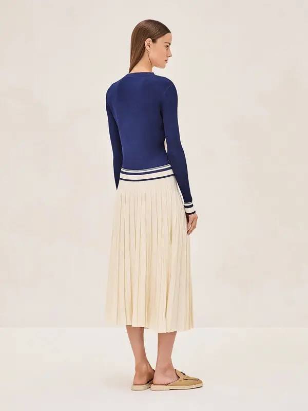 Alexis Sanders Midi Skirt With Sharp Pleats - Ivory
