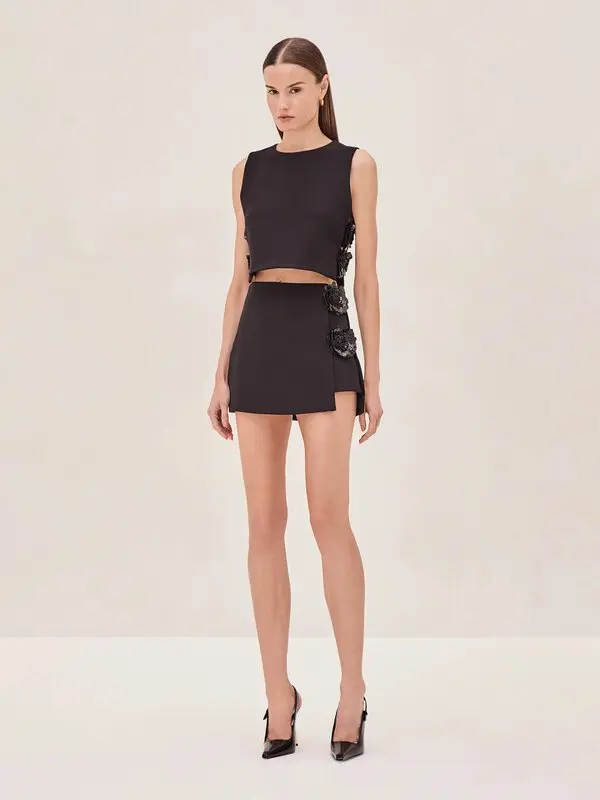 Alexis Susie Skirt With Floral Appliqués
