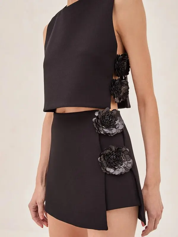 Alexis Susie Skirt With Floral Appliqués