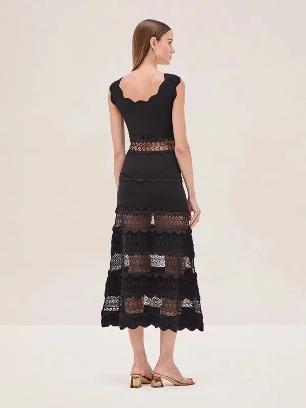 Alexis Saundra Knit Midi Dress - Black