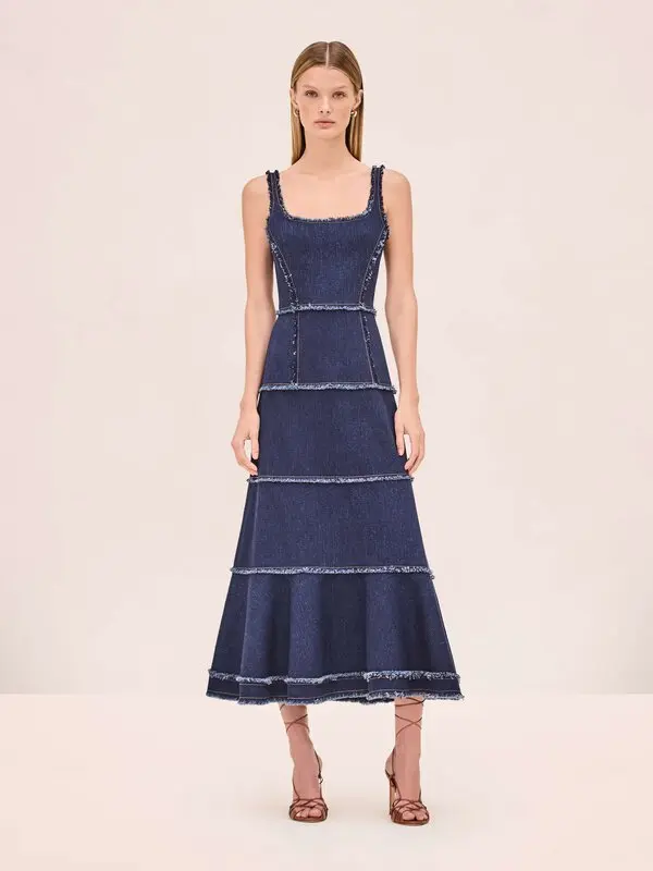 Alexis Stefania Strapless Fringe Dress