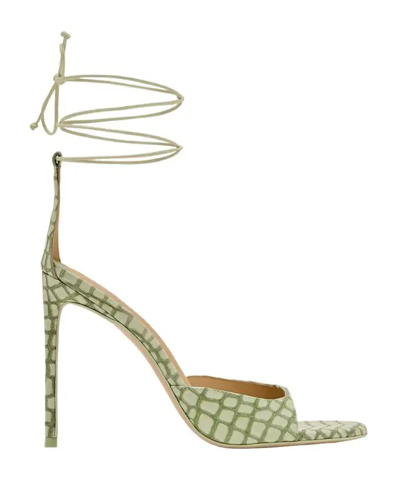 Alexis Sienna Stiletto Sandal With Wrap-around Ankle Ties - Mint