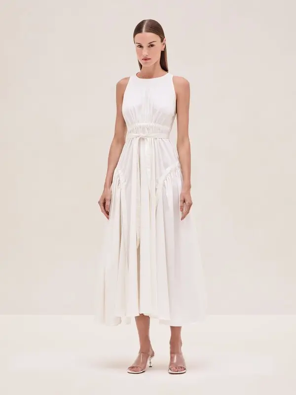 Alexis Versaille Cotton Poplin Midi Dress