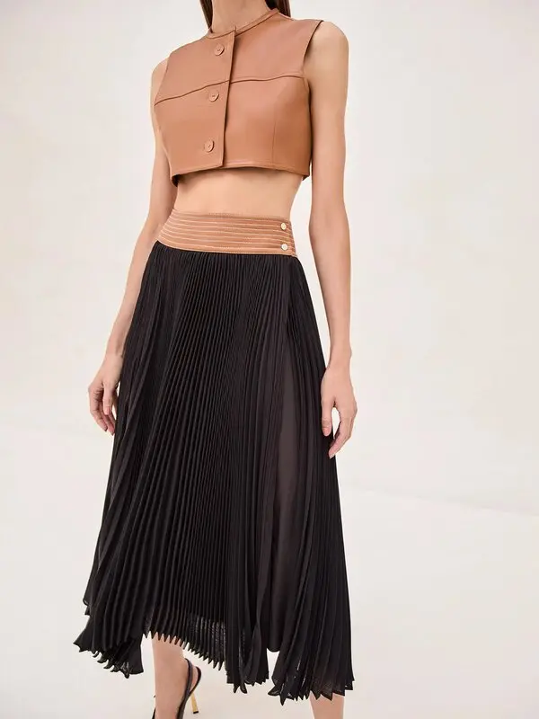 Alexis Tansia Pleated Midi Skirt