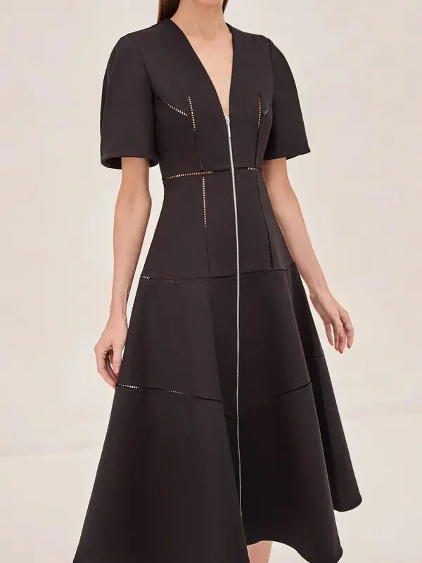 Alexis Valry Midi Dress With Zipper Detail