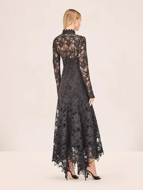 Alexis Camila Lace Midi Dress - Black
