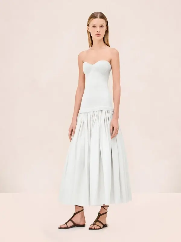 Alexis Cannes Strapless Midi Dress - White