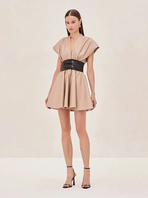 Alexis Berlin Vegan Leather Dress - Taupe