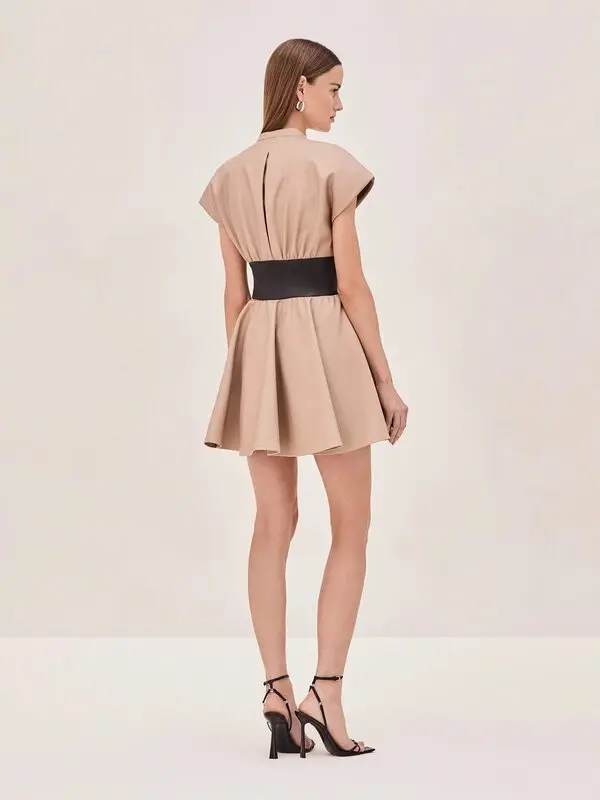 Alexis Berlin Vegan Leather Dress - Taupe