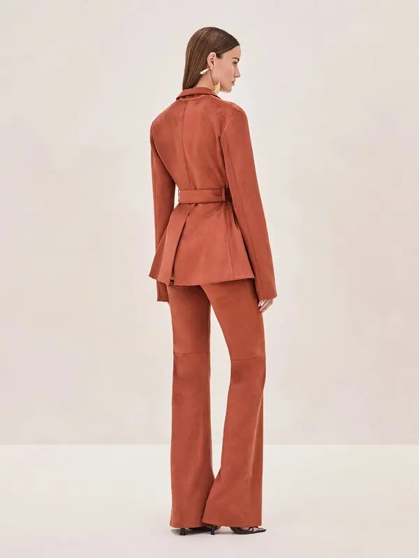 Alexis Byers Vegan Suede Pants - Auburn
