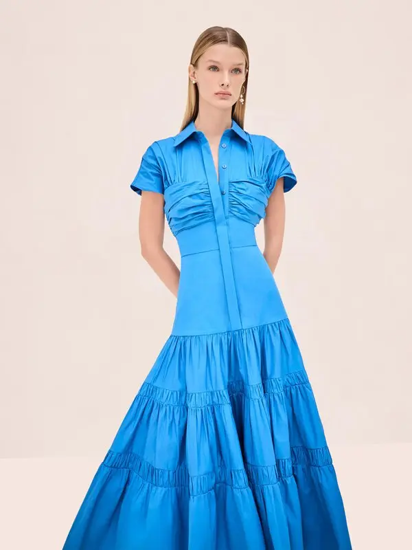 Alexis Carosini Tiered Midi Dress - Cerulean
