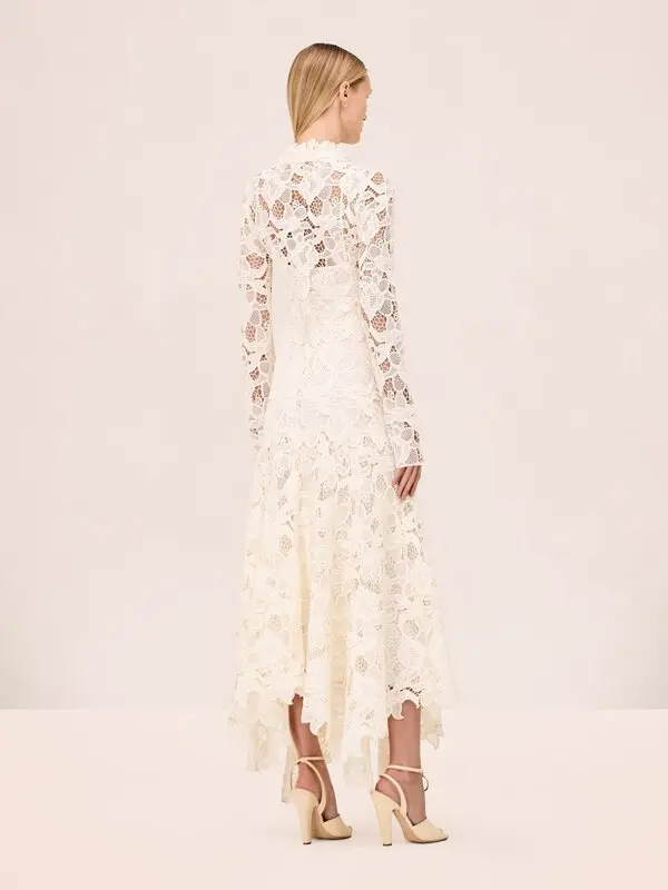 Alexis Camila Floral Lace Midi Dress - Ivory