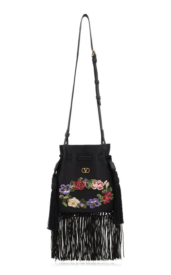 Valentino Garavani Nellcôte Linen Drawstring Bag