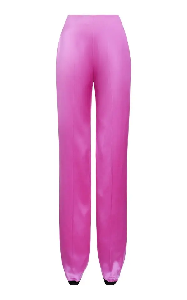 Valentino Garavani Tailored Silk-blend Tapered Trousers - Purple