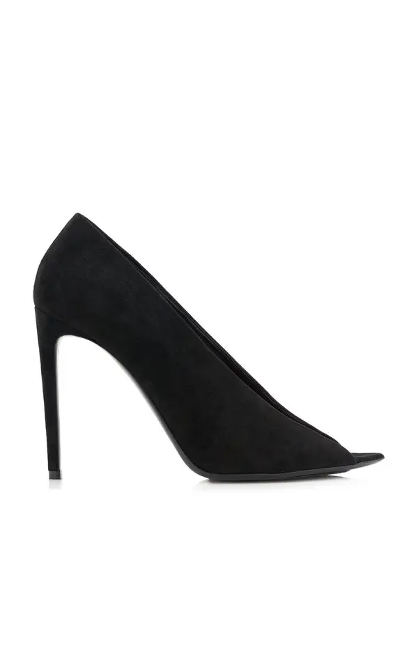 Valentino Garavani Révélé 105mm Suede Pumps - Black