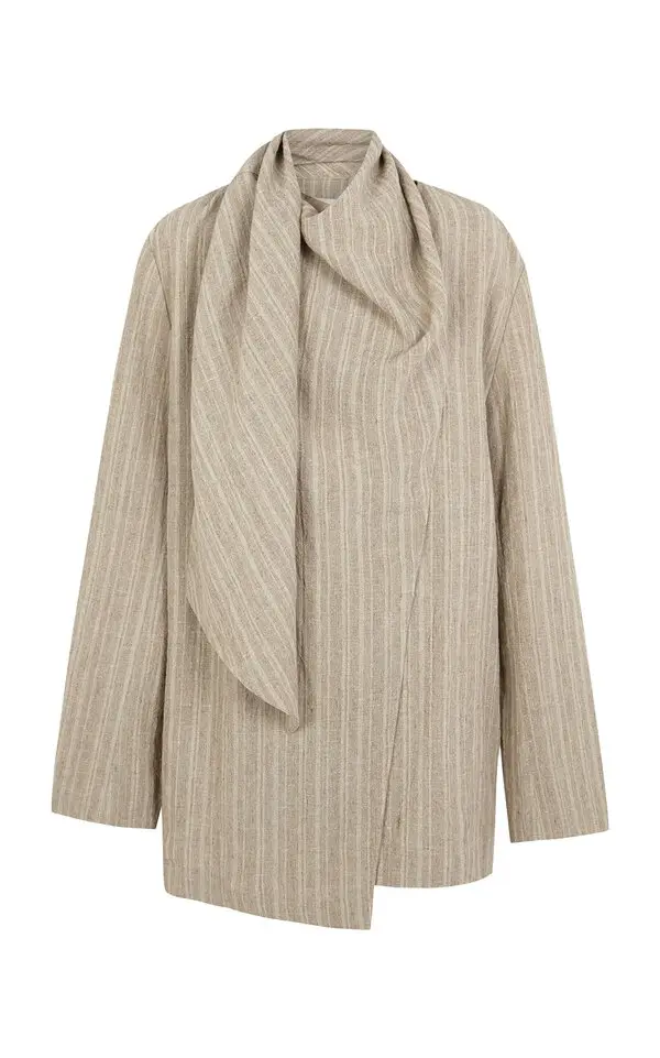 CORTANA Camila Linen Wrap Jacket
