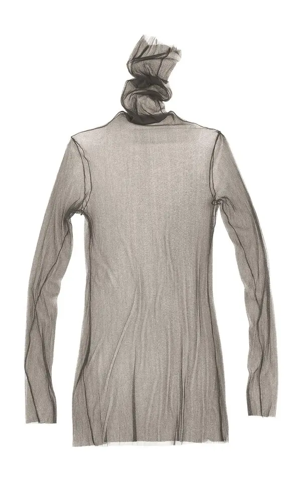 CORTANA Cisne Sheer Silk-blend Top - Grey