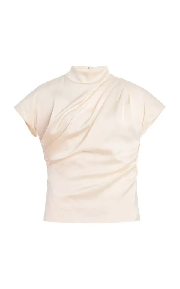 FAVORITE DAUGHTER Draped Short-sleeve Top - Ivory