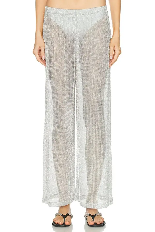 Staud Ali Metallic Pant - Silver