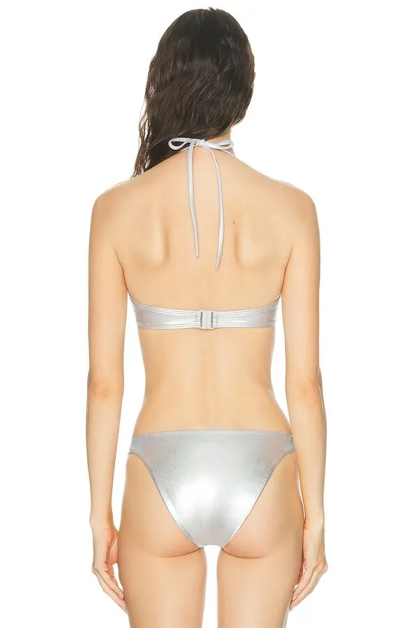 Staud Paradise Metallic Bikini Top