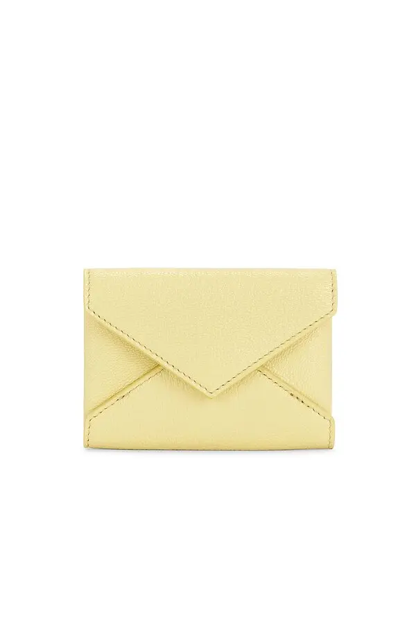 Saint Laurent Flap Card Case In Yellow - Soft Lemon