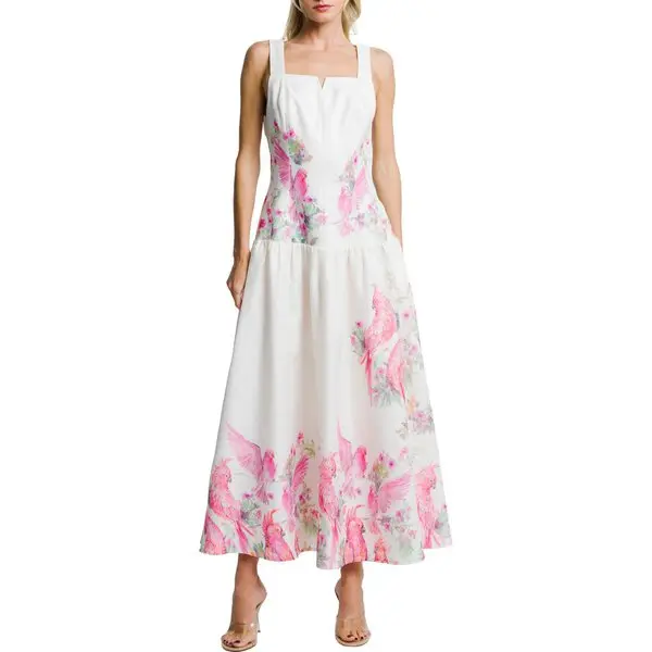 CIEBON Marsella Printed Maxi Sundress - Cream Multi