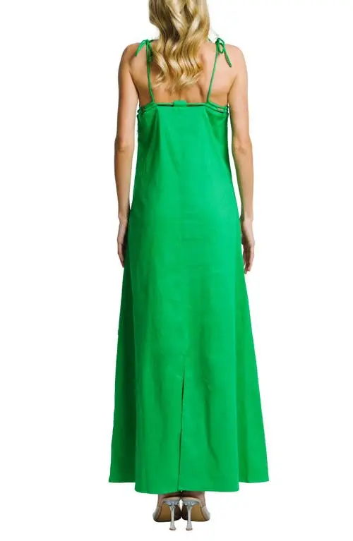 CIEBON Hattie Beaded Cotton Blend Maxi Sundress