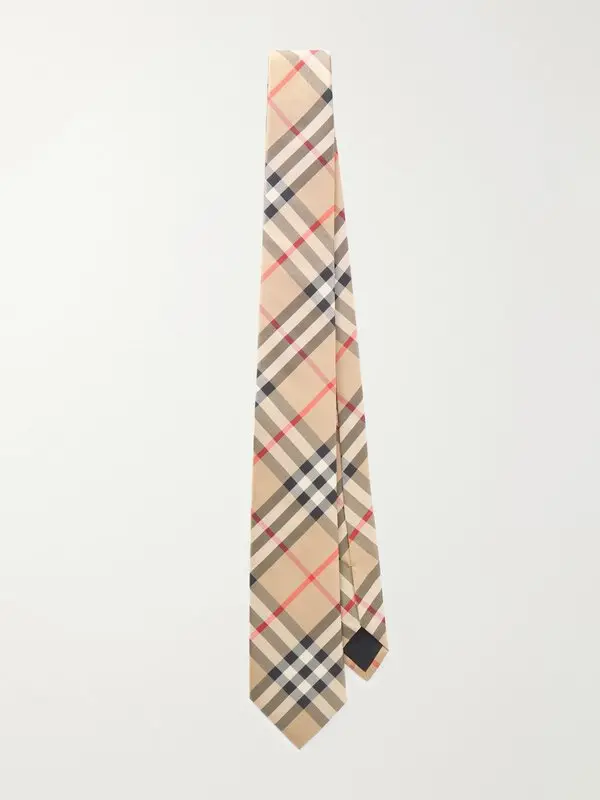 Burberry Archive Checked Silk-twill Neck Tie - Neutrals