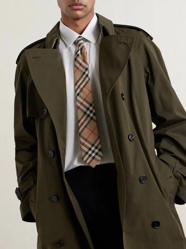 Burberry Archive Checked Silk-twill Neck Tie - Neutrals