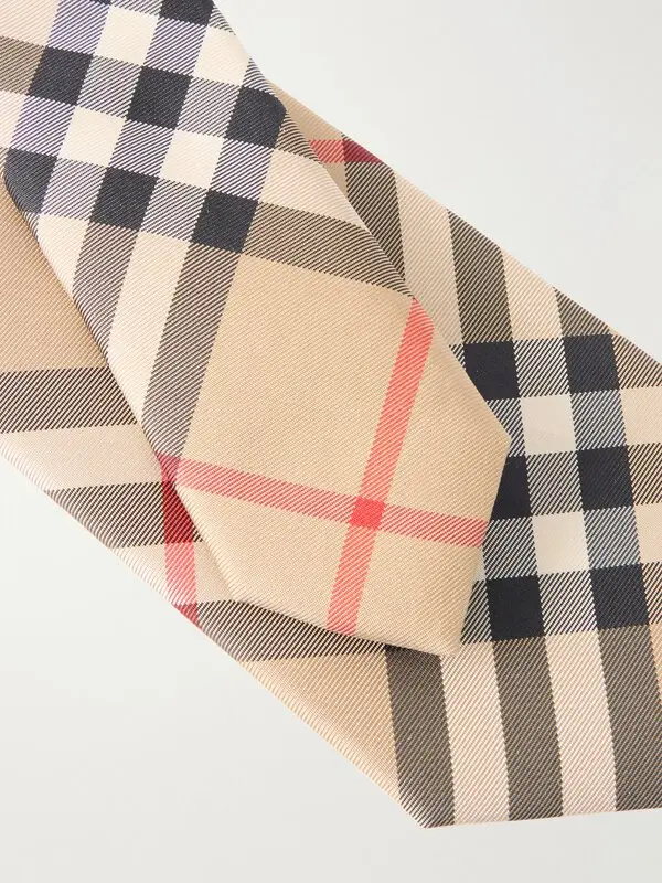 Burberry Archive Checked Silk-twill Neck Tie - Neutrals