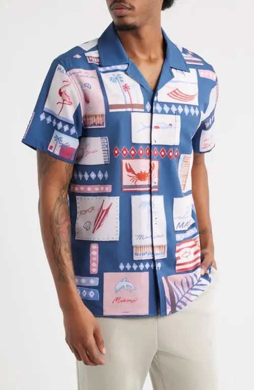 MAVRANS Match Box Graphic Camp Shirt