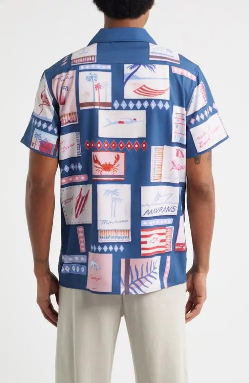MAVRANS Match Box Graphic Camp Shirt